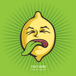 Funny cartoon lemon character making sour taste Vector Image