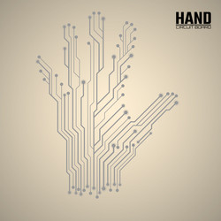 Abstract hand of circuit board technology Vector Image