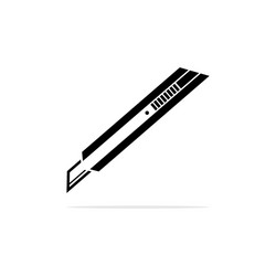 Cutter knife and scissors symbol Royalty Free Vector Image