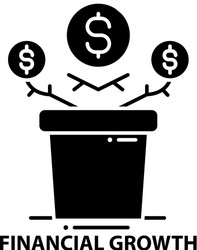 Wealth management icon black sign Royalty Free Vector Image