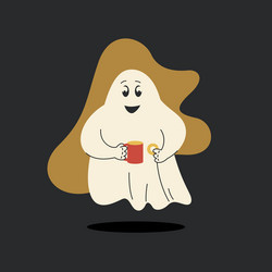 Funny cartoon poltergeist cute ghost floating Vector Image