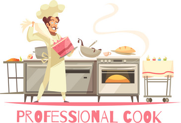 Male professional chef pastry cook decorating Vector Image