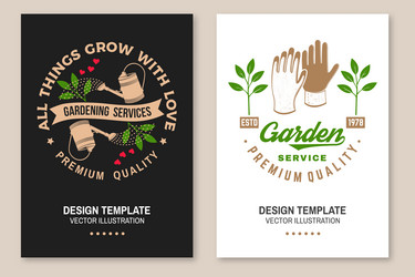 Set of gardening and yard work services poster Vector Image