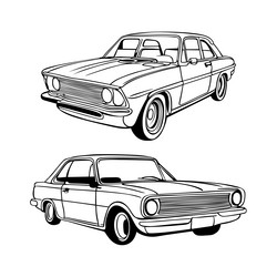 An automobiles outline drawing Royalty Free Vector Image