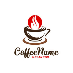 Fire coffee logo design template Royalty Free Vector Image