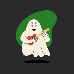 Funny cartoon poltergeist cute ghost floating Vector Image
