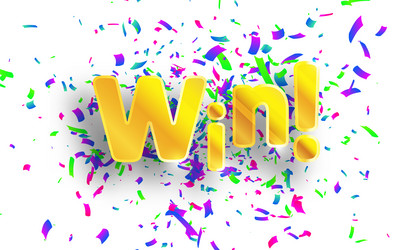 Gold word win Royalty Free Vector Image - VectorStock