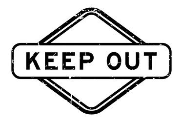 Grunge black keep out word rubber seal stamp Vector Image