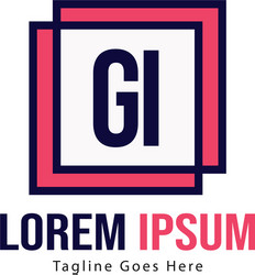 Initial gi logo template with modern frame Vector Image