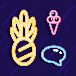 Flat neon signboards Royalty Free Vector Image