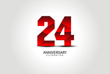 24 year anniversary celebration logo Royalty Free Vector