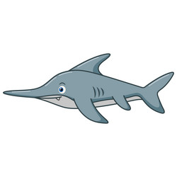 Cartoon stingray fish on white background Vector Image