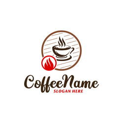 Fire coffee logo design template Royalty Free Vector Image
