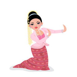 Kinnari myanmar dance Royalty Free Vector Image