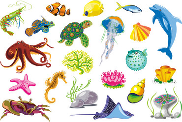 Fish set Royalty Free Vector Image - VectorStock