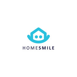 Smile home logo simple Royalty Free Vector Image