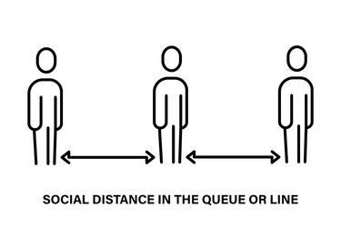 Simple linear icon for maintaining social distance