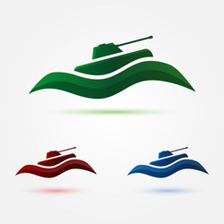 Military tank isolated Royalty Free Vector Image