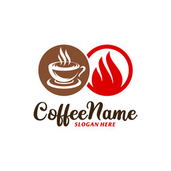Fire coffee logo design template Royalty Free Vector Image