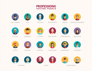 Set of flat design professional people avatar Vector Image