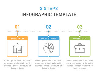 Template for infographics with 3 arrows Royalty Free Vector