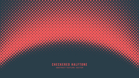 Checkers halftone pattern semi circle border red Vector Image