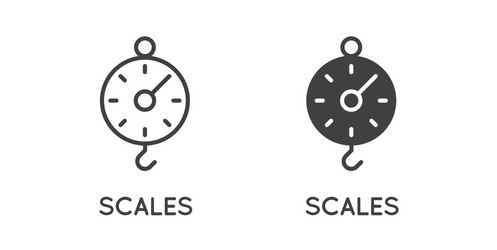 Thin line set scale like counterbalance Royalty Free Vector