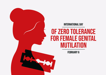 Zero tolerance for female genital mutilation icon Vector Image