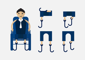 Set of character design of person with blue shirt Vector Image
