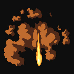 Gun flashe or gunshot animation fire explosion Vector Image