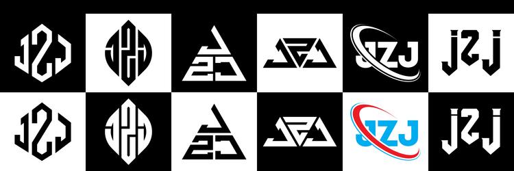 Jzi letter logo design in six style polygon Vector Image