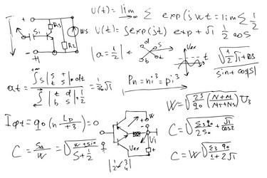 Radio engineering schemes electronic formulas Vector Image