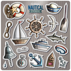 Marine transport stickers Royalty Free Vector Image