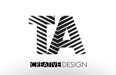 Ta t a letter logo with zebra lines texture Vector Image