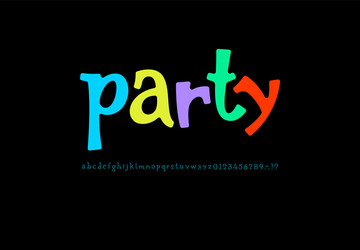 Joyful alphabet child font made cartoon style Vector Image