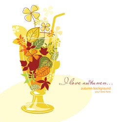 Autumn landscape with trees mountains and hills Vector Image