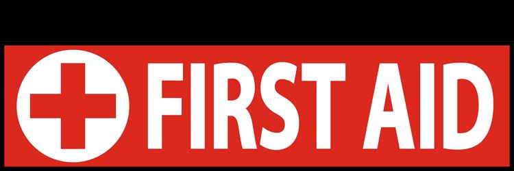 First aid label sign on white background Vector Image