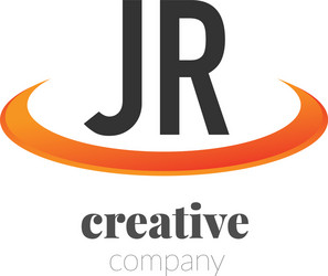 Initial letter jr circle triangle logo design Vector Image