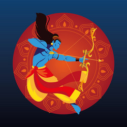 Lord ram cartoon with bow and arrow design Vector Image