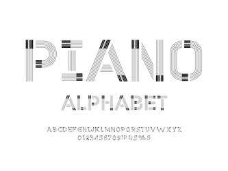 Piano font Royalty Free Vector Image - VectorStock