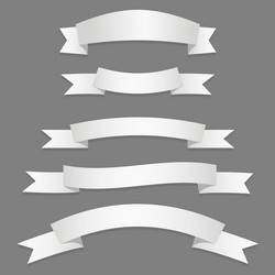 Big silver ribbons set Royalty Free Vector Image