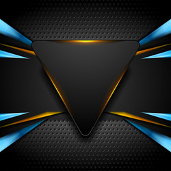 Blue hi-tech background with metal circle Vector Image