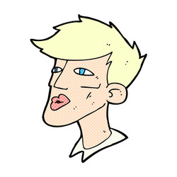 Comic cartoon male model guy Royalty Free Vector Image