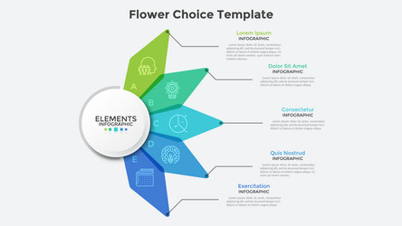 Five parts presentation and chart infographic Vector Image