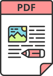 Cartoon pdf icon in comic style document Vector Image