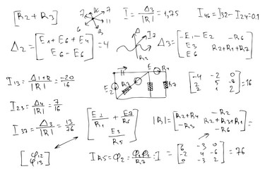 Radio engineering schemes electronic formulas Vector Image