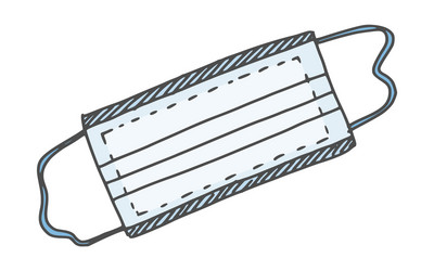 Medical protective mask with valve doodle image Vector Image