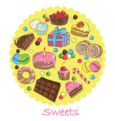 Set of sweets Royalty Free Vector Image - VectorStock