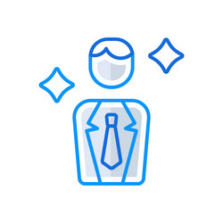Worker business people icon with blue outline Vector Image