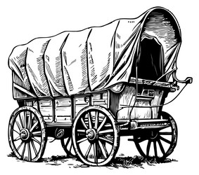 Farm covered cart hand drawn sketch in doodle Vector Image